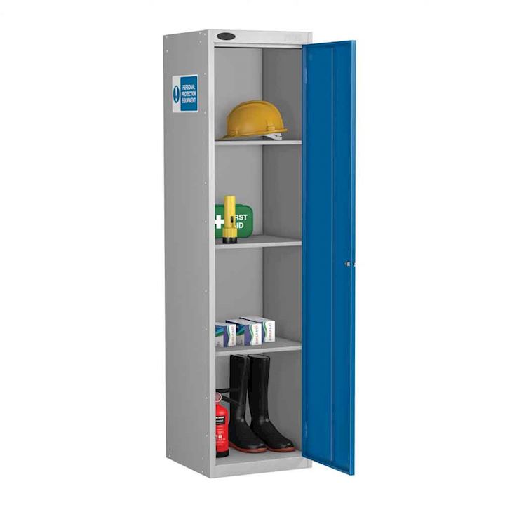 PPE Cabinet with Mesh Door, Rail & Shelves 1830H x 915W x 459D | 3D ...